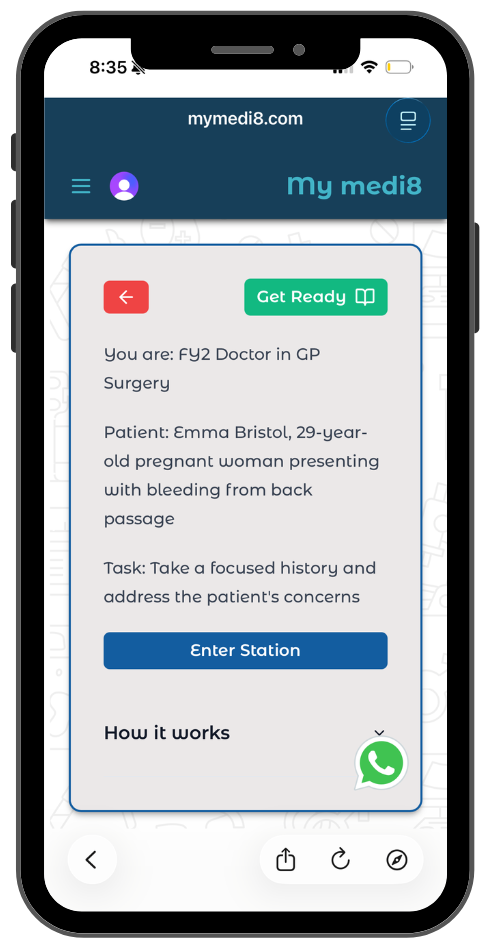 PLAB 2 OSCE Practice with AI Virtual Patients | MyMedi8